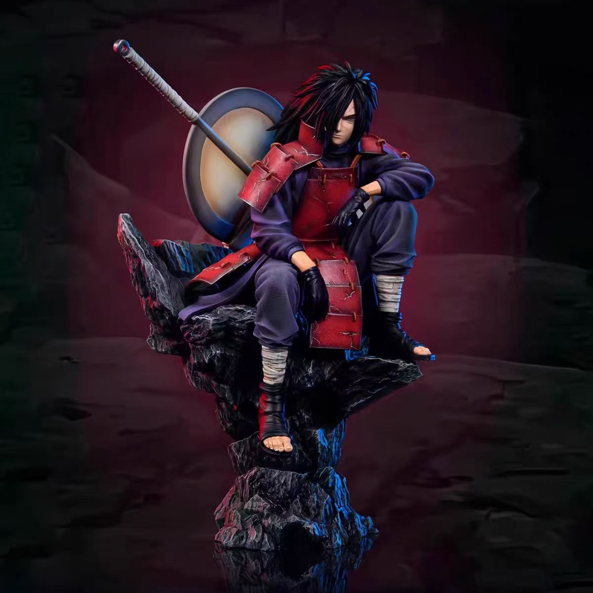 Статуя Бога врат Наруто Учиха Бан GK в сидячей позе, модель ручной работы, Украшение Аниме, периферийные игрушки