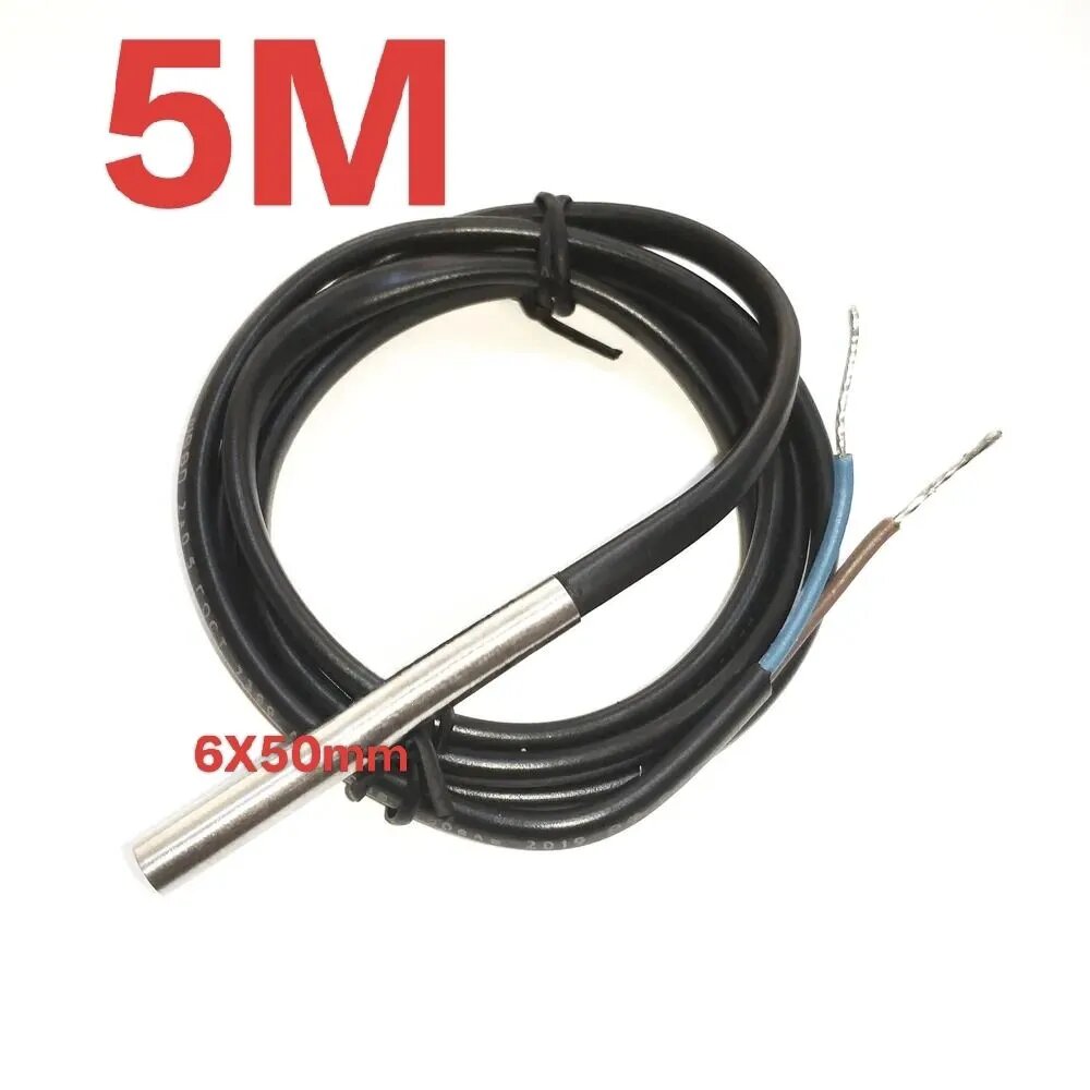 Датчик температуры NTC 10K b3950 универсальный для бойлера косвенного нагрева или теплого пола с кабелем 5метр