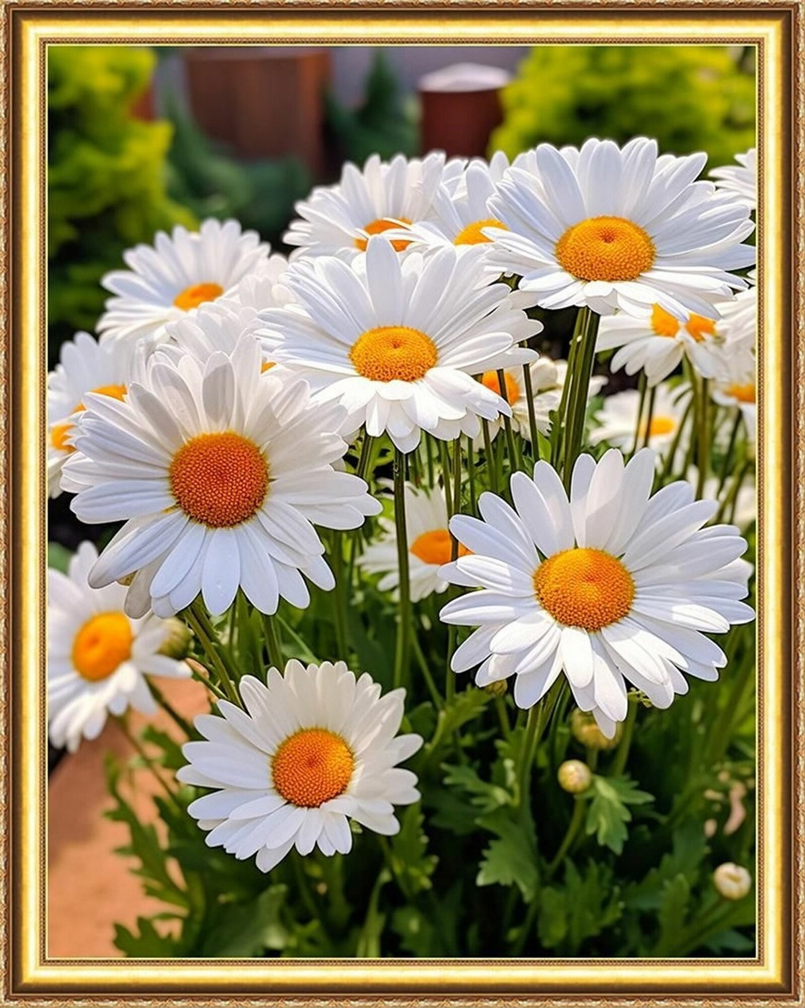 Алмазная мозаика на подрамнике 40*50 "Яркие ромашки"