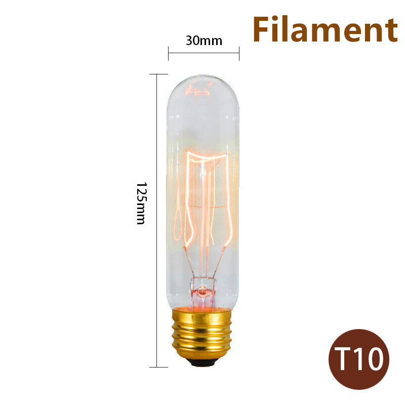 Винтажная лампа с вольфрамовым нитью, светодиодная лента с теплым светом, энергосберегающая антикварная лампа Эдисона, креативная декоративная лампа с шелковым нитью
