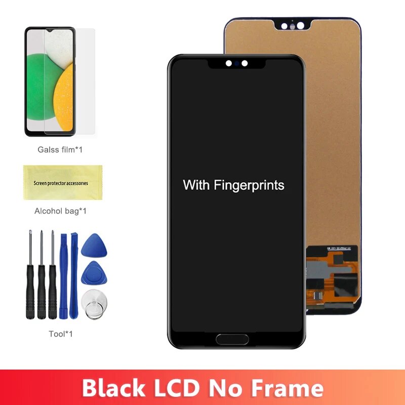 6,1-дюймовый дисплей для HUAWEI P20 Pro, ЖК-дисплей, преобразователь сенсорного экрана в сборе для HUAWEI P20 pro, замена ЖК-экрана LCD With fingerprint