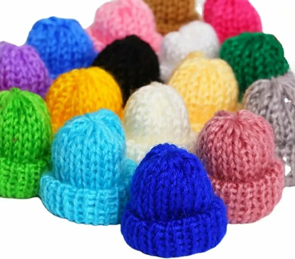 YOYO, Мини-набор вязаных шапочек, набор маленьких шапочек для рукоделия, украшения для кукольного праздника (100 шт.)