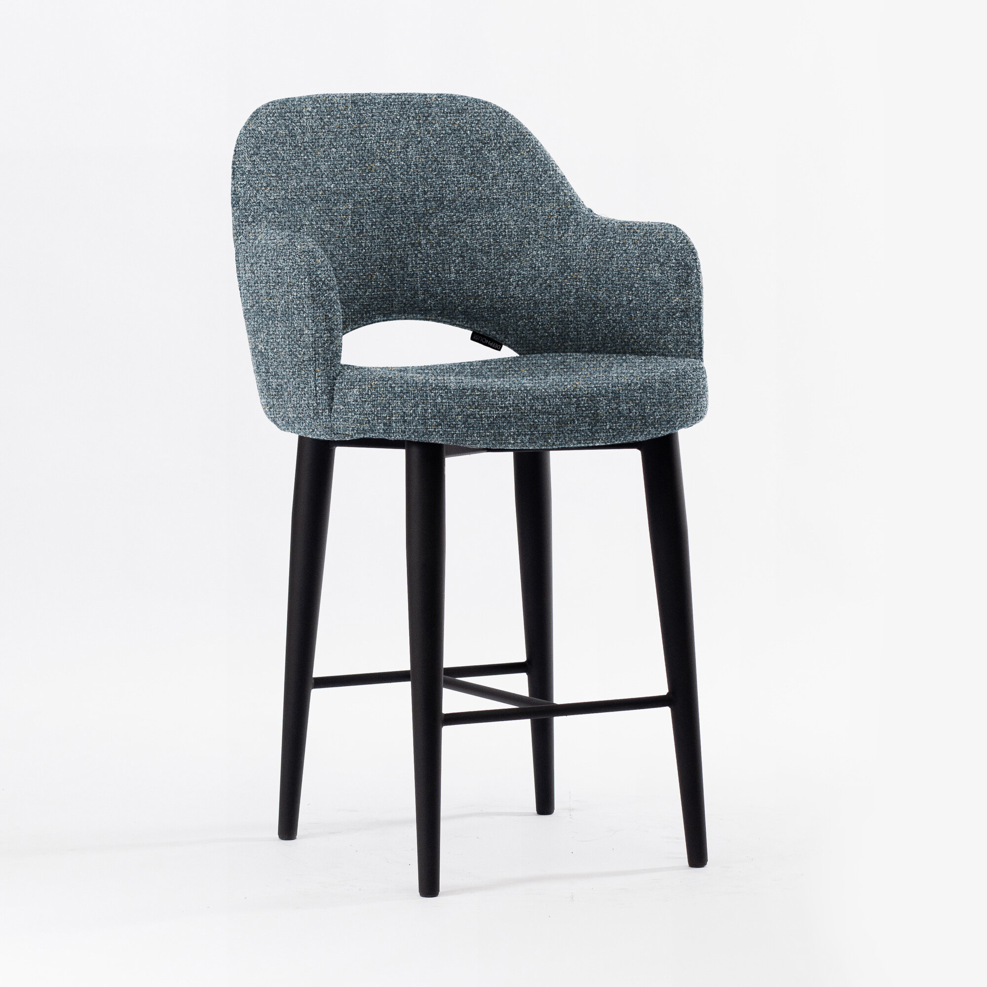 Стул барный Мартин серо-голубая ткань ножки черные для дома/для гостиной/для столовой/для кафе/кухонный стул/стул кухонный