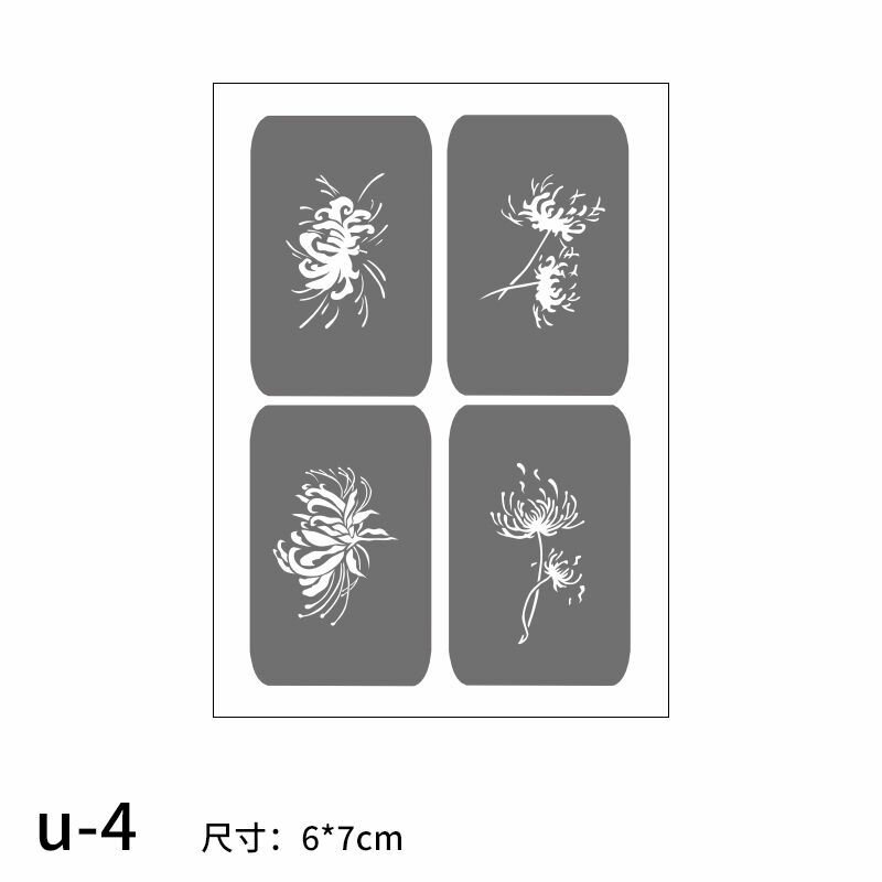 Трафарет для татуировки Bianhua, полуперманентный татуировочный сок, хна, спрей для татуировки, маленький размер для ключицы и руки