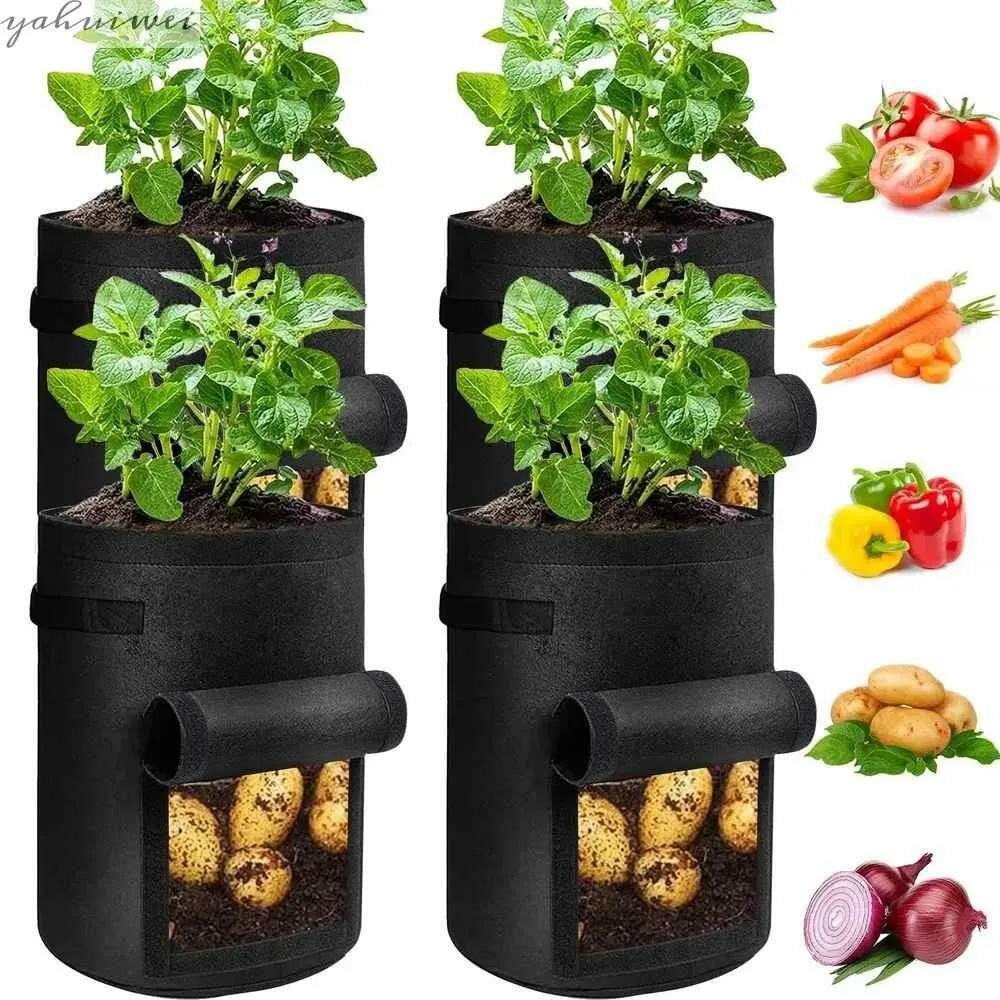 Левитирующий горшок, темно-зеленый, 45 см x 35 см, 38 литров, 2 штуки, из полиэтилена, для выращивания картофеля, подставной, настольный/подоконник, для внутренних помещений, озеленительных проектов, домашнего садоводства, балконных садов, цветников и