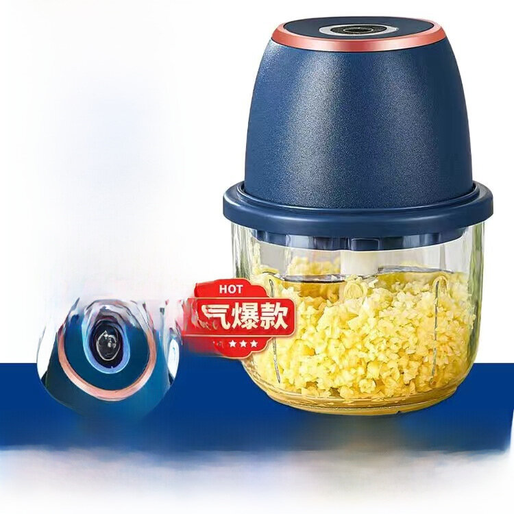 Эффективный Очиститель Чесночных Зубчиков: 350 Мл Из Силикона И Стекла Для Быстрой Очистки - Многофункциональный Кухонный Инструмент С 6-Лопастным Ножом Для Измельчения И Тендеризации For Поваров И Начинающих Кулинаров