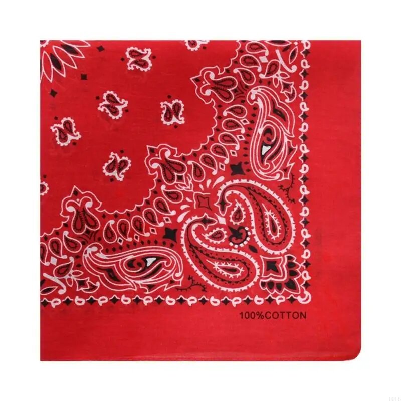 Красная хлопковая бандана с paisley, 100% cotton