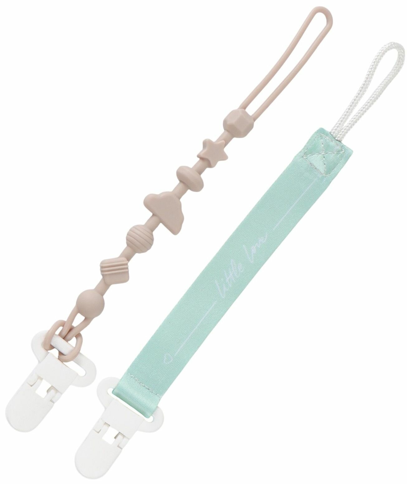 Держатель для соски - пустышки, прищепка на одежду для прорезывателя и ниблера, клипса для пустышки, набор из 2 шт, текстиль и силикон