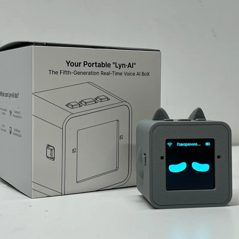 EMO XiaoZhi Мини-робот с искусственным интеллектом Russian, серый