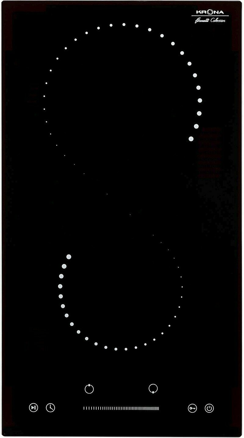 Электрическая варочная панель Krona Corto 30, конфорок: 2 шт, стеклокерамика, независимая, черный