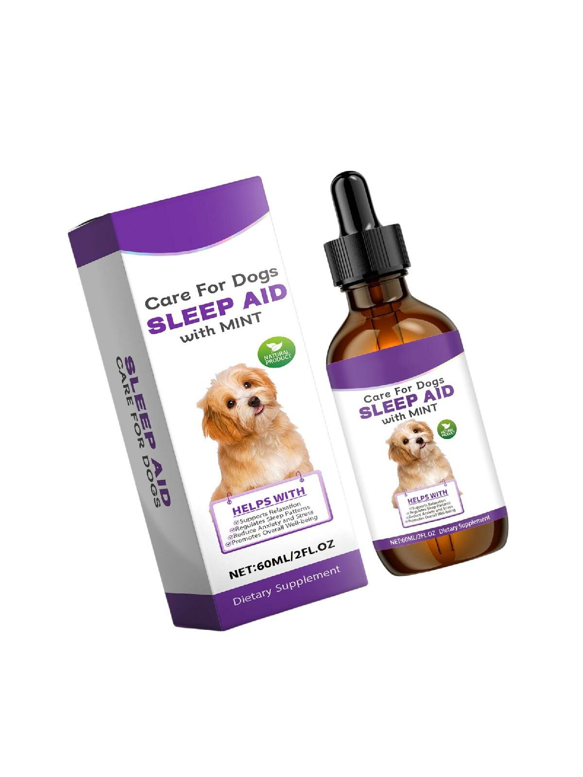 1 флакон 60 мл капель для ухода за собакой sleep drops