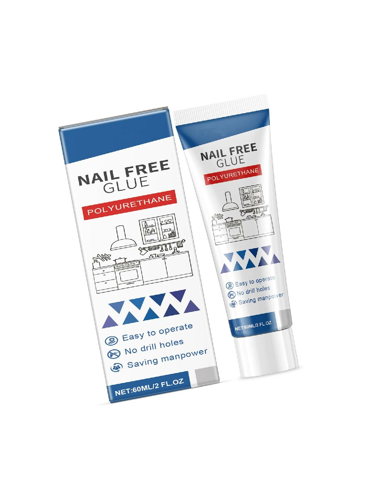 60 мл для ежедневного домашнего использования, стойкий клей без ногтей