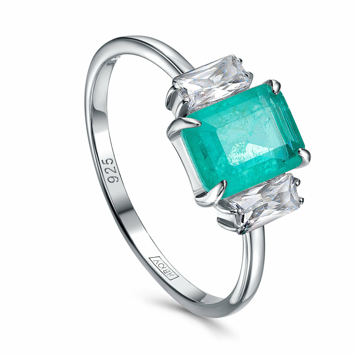 Кольцо, серебро, 925 проба, алпанит, фианит