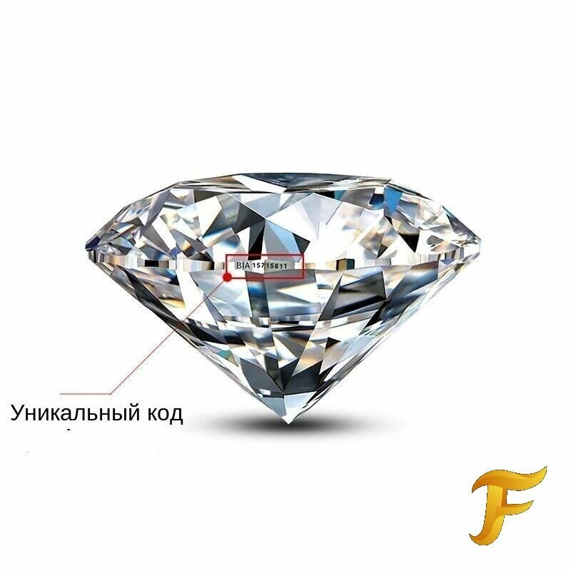Моиссанитовый одиночный бриллиант/муассанит D/VVS1 5 ct/11 мм, с сертификатом GRA