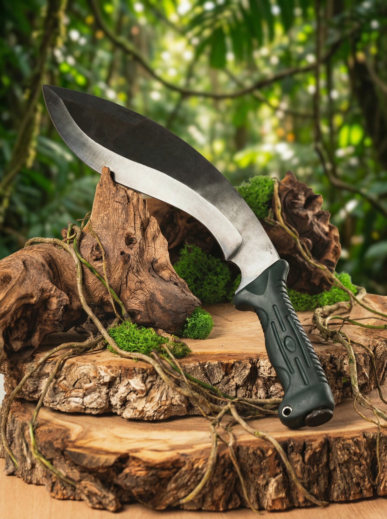 Кукри Мастерская Семина, сталь У8, рукоять Elastron, кожаный чехол, чёрный, 40 см