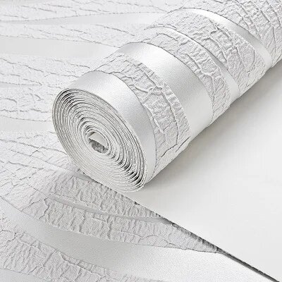 Бумажные обои DZQ волнистые полосатые для гостиной Light grey, 2mx53cm