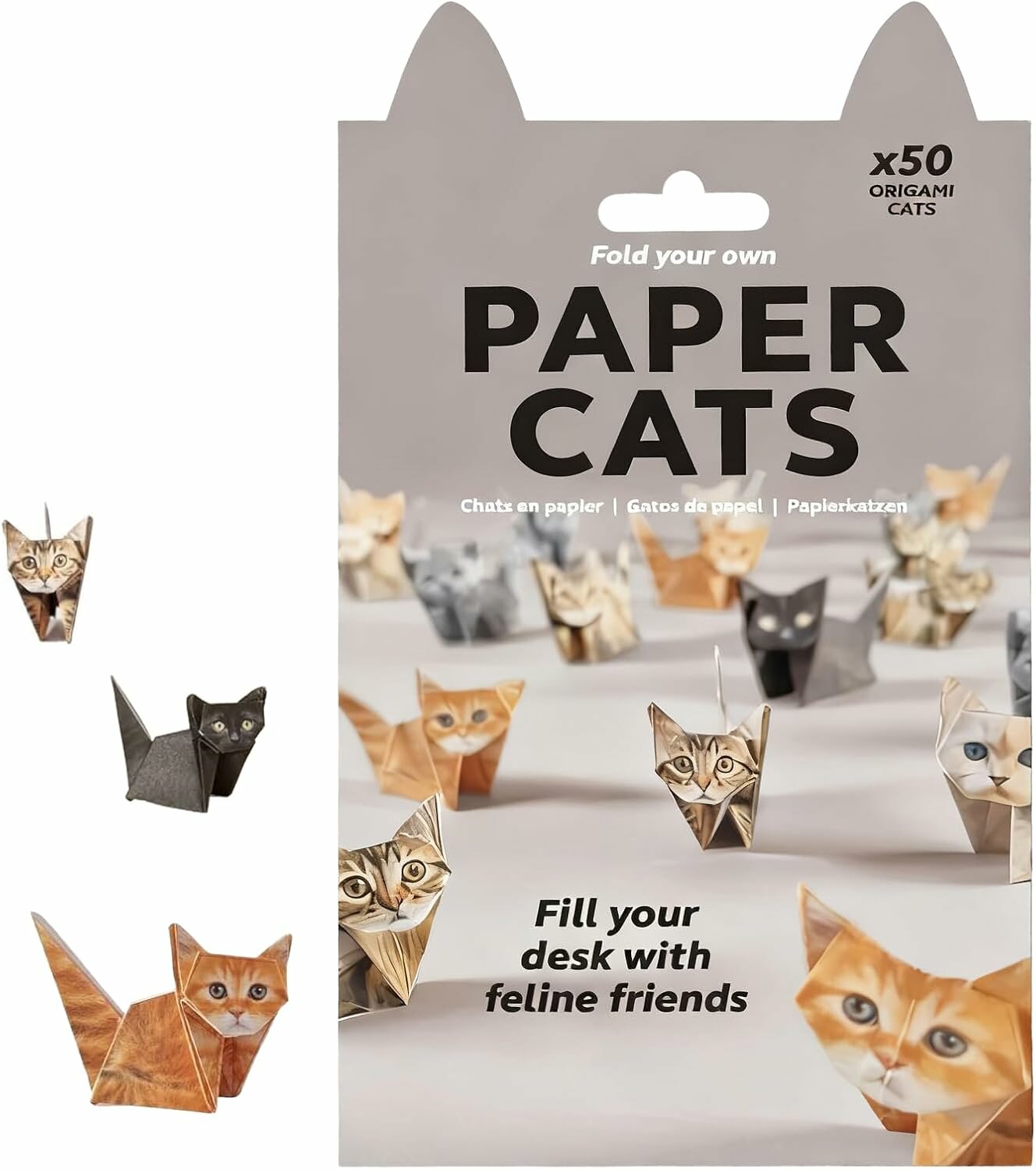 Набор для оригами «Кошки своими руками», Maslasee, 50 кошек оригами, увлекательное занятие, креативное украшение рабочего стола, уникальный подарок для любителей кошек, взрослых и детей.