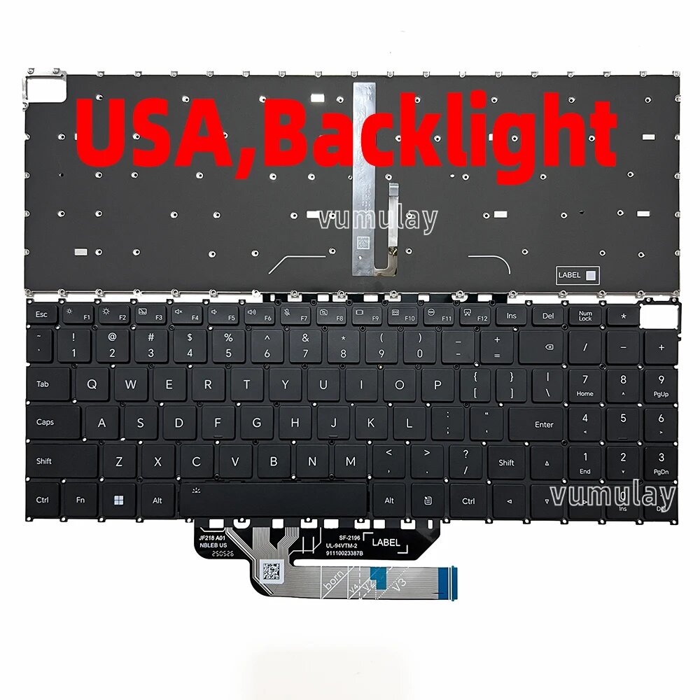 Клавиатура vumulay для Honor MagicBook X16 Plus USA Backlit
