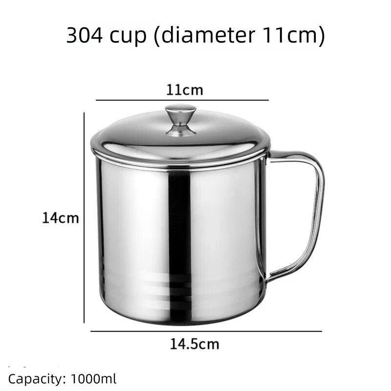 Кружка из нержавеющей стали 304 With Lid 1000ML