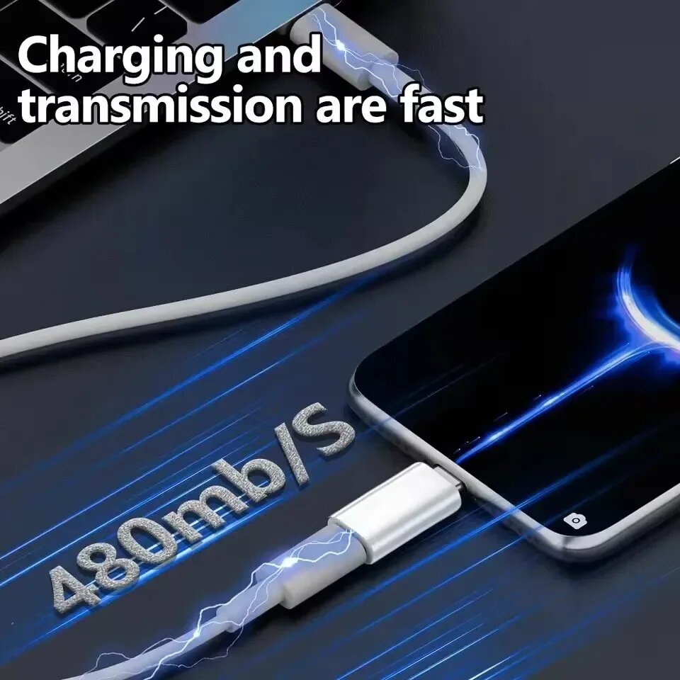 Адаптер Для Быстрой Зарядки IOS-USB C, Конвертер Для Передачи Данных Lightning-Type C Для Устройств iPhone, Samsung, Google — фото 1