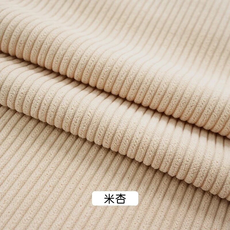 Вельветовая ткань 100% полиэстер полоска Бежевый, 45X150cm, 3