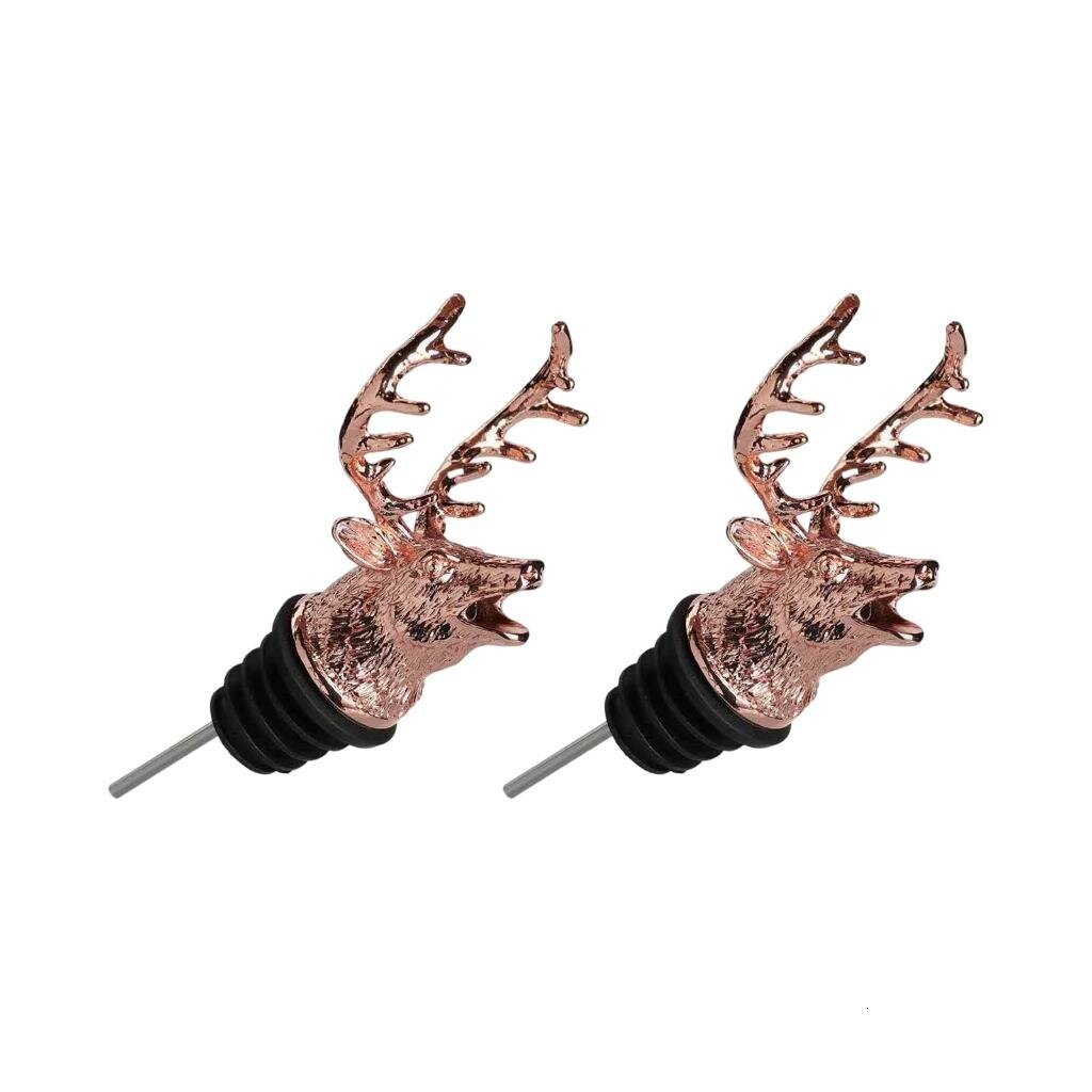 Разливатель для вина в виде головы оленя (2 шт.), Розовое золото