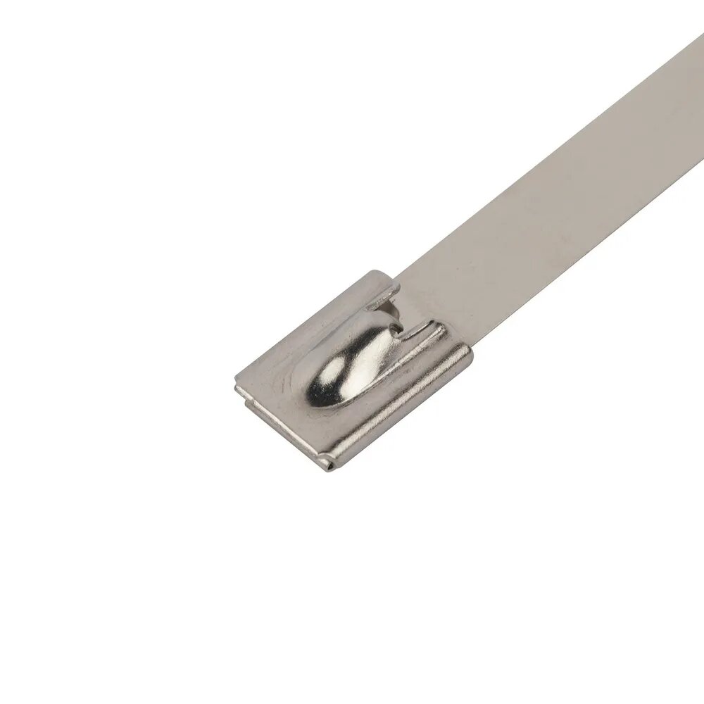 Хомут-стяжка металлическая из нержавеющей стали, без покрытия, 16мм x 600мм, 10 шт.