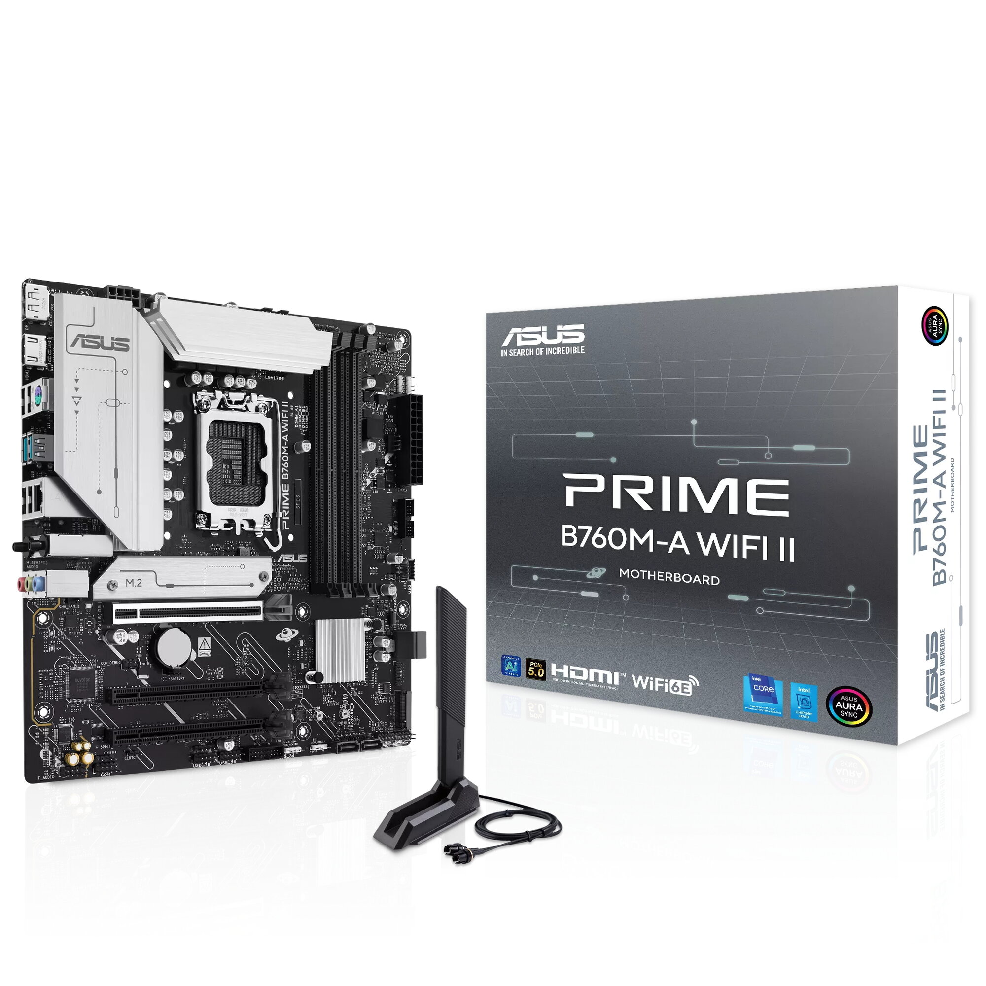 Материнская плата ASUS PRIME B760M-A WIFI II, LGA1700, Intel B760, Micro-ATX, RTL (90MB1NF0-M0EAY0)