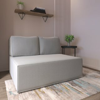 Кресло-кровать, складное, ЛДСП/пенополиуретан, велюровая обивка, светло-серый