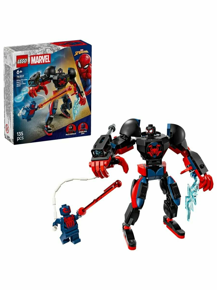 76337 Пластиковый Конструктор Lego Marvel 76337 Miles Morales Mech vs. Spider-Man 2099 Робот Майлза Моралеса против Человека-Паука 2099
