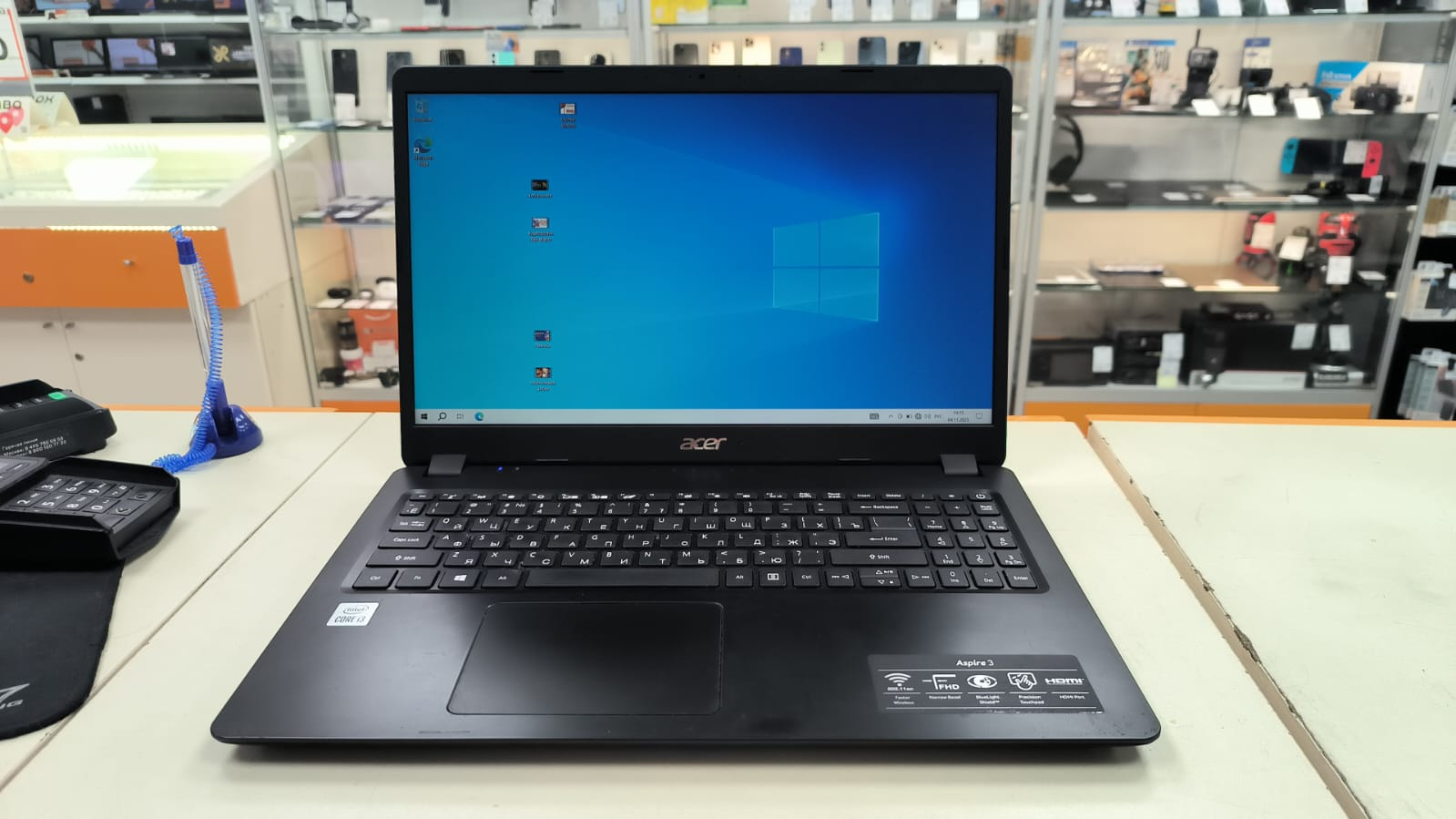 Ноутбук Acer Aspire A315-56; Core i3-1005G1, Intel UHD Graphics, 4 Гб, 256 Гб, б/у, уценка