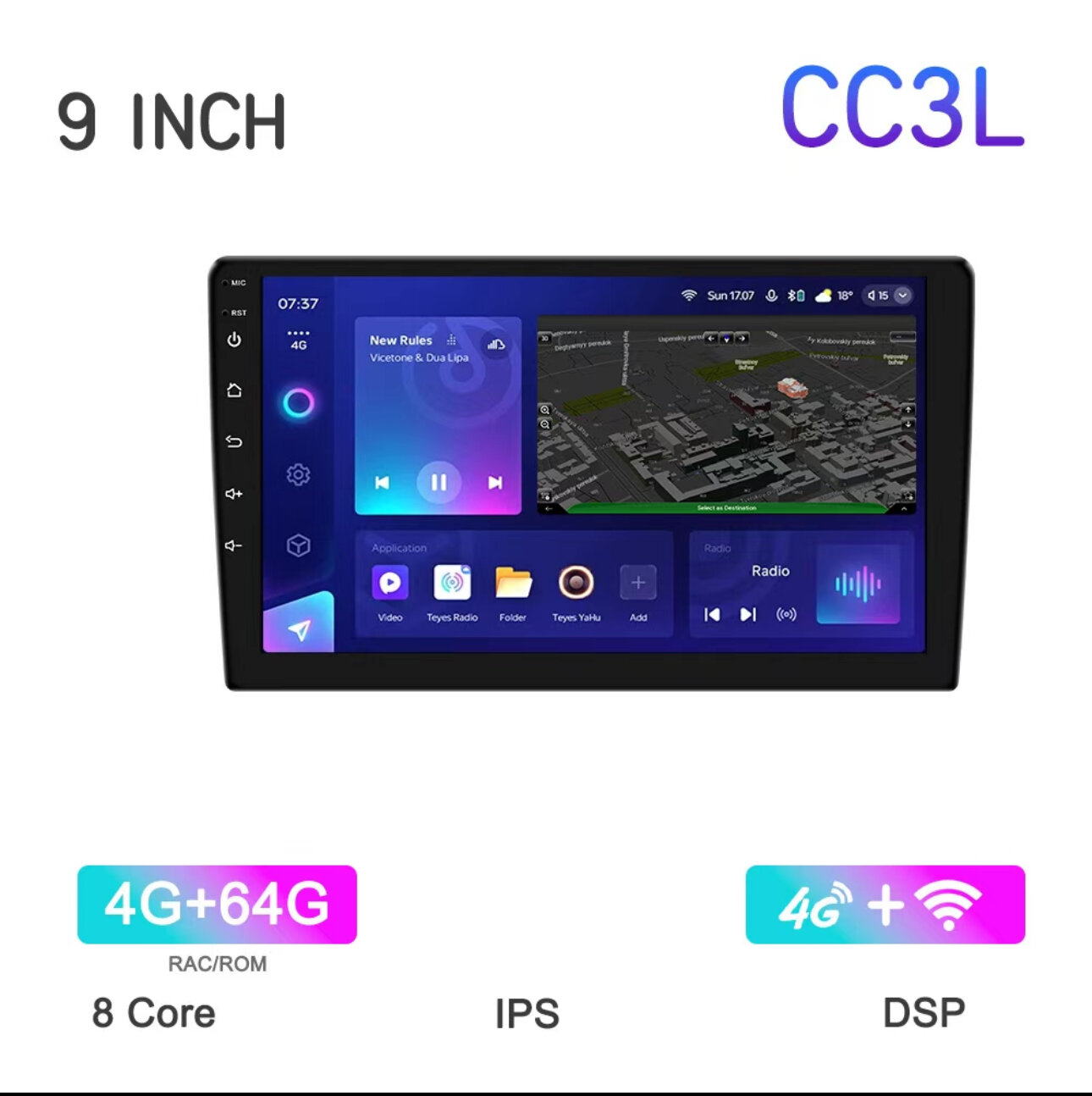 Магнитола TEYES CC3L 4/64GB IPS DSP 4G CarPlay