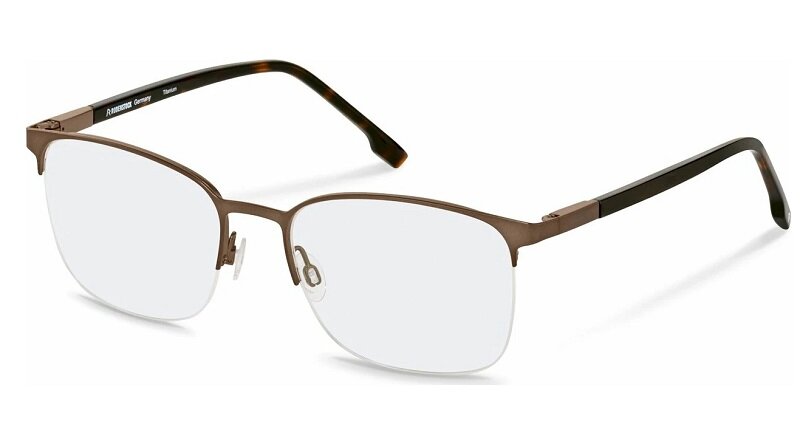 Оправа Rodenstock R7147 C, коричневая, полуободковая, ширина оправы 145 мм