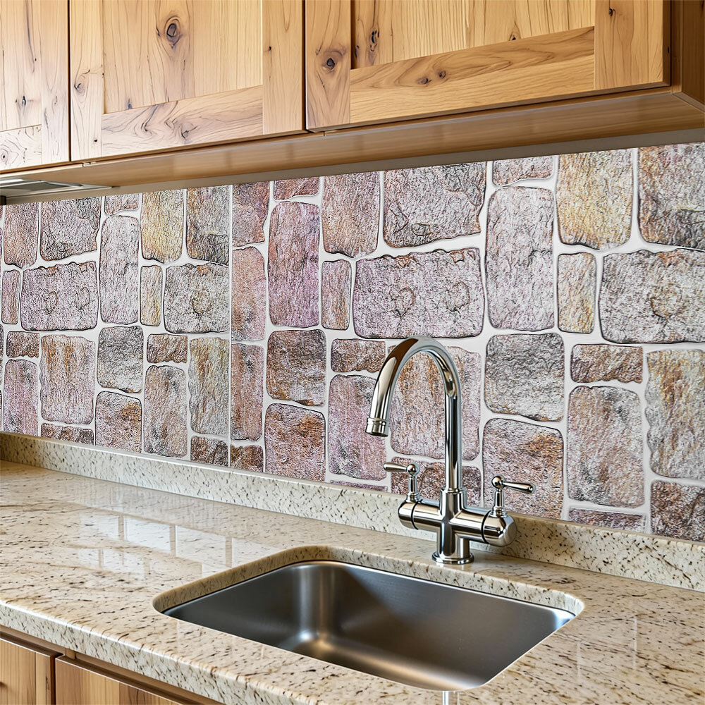 Панель для стен 3d самоклеящаяся под камень 96х48 см, ПВХ, набор 10 шт