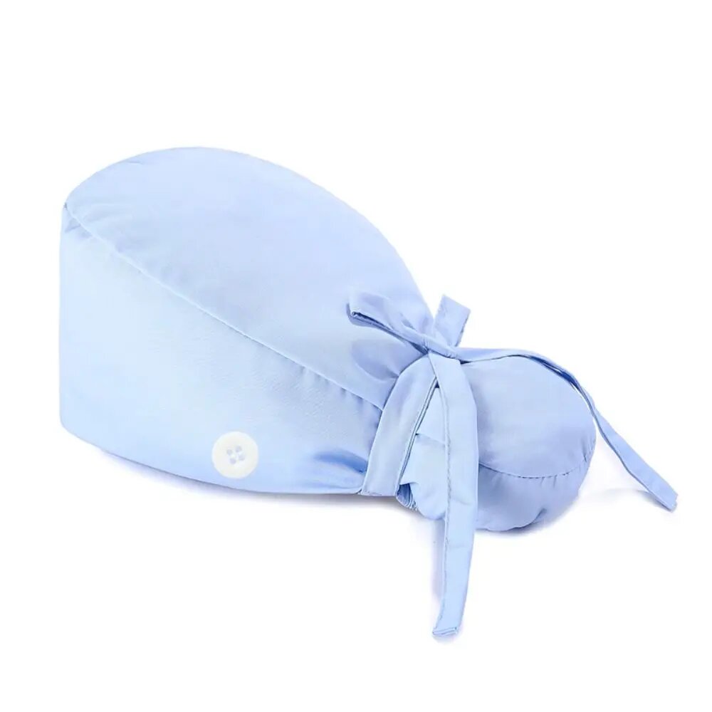 Голубая хирургическая шапка-скраб Light blue