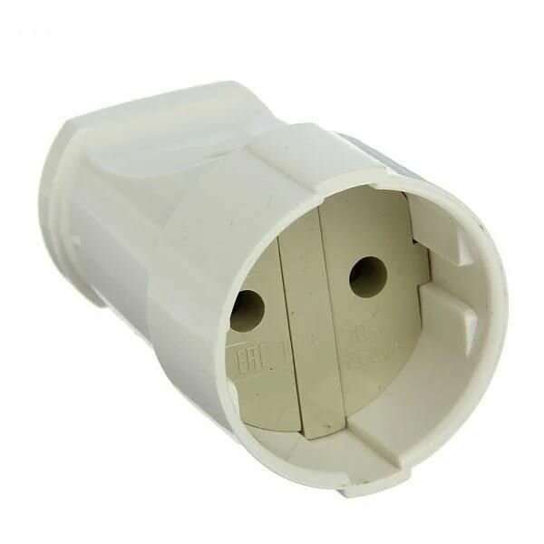 Штепсель Universal без заземления, номинальный ток 16 А, цвет белый, двухполюсная