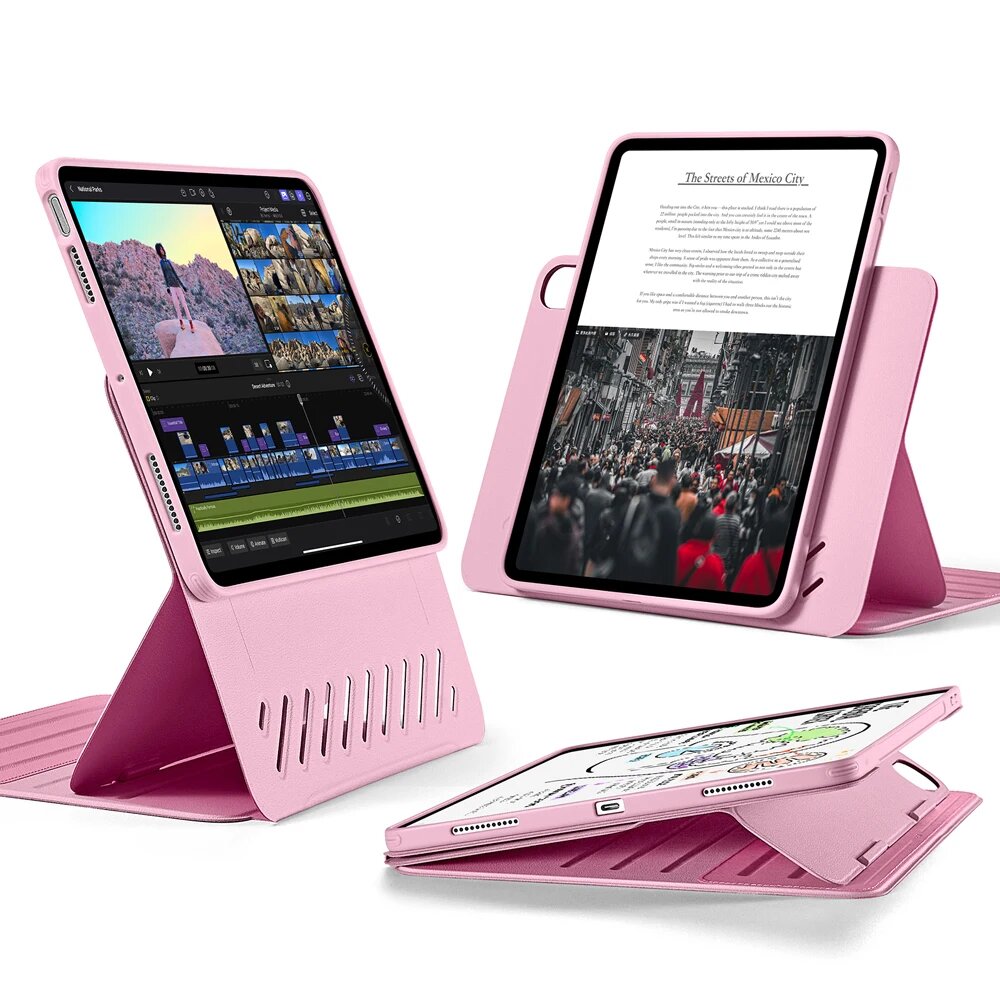 ESR складной чехол-книжка для iPad Air 11/13 Розовый, iPad12 iPad11 iPad10, Pink