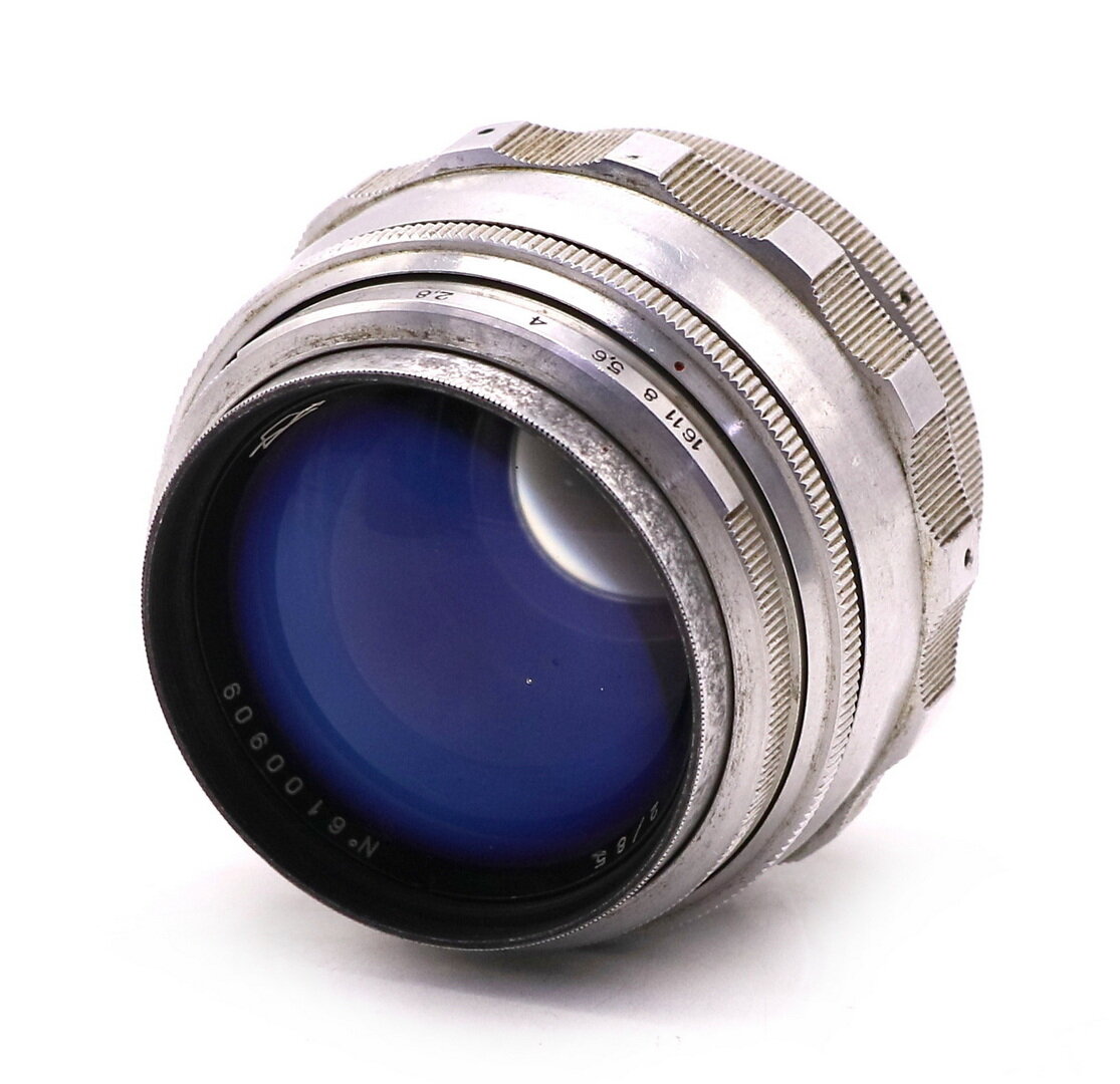 Советский объектив Юпитер-9 2/85 М39 silver зерк