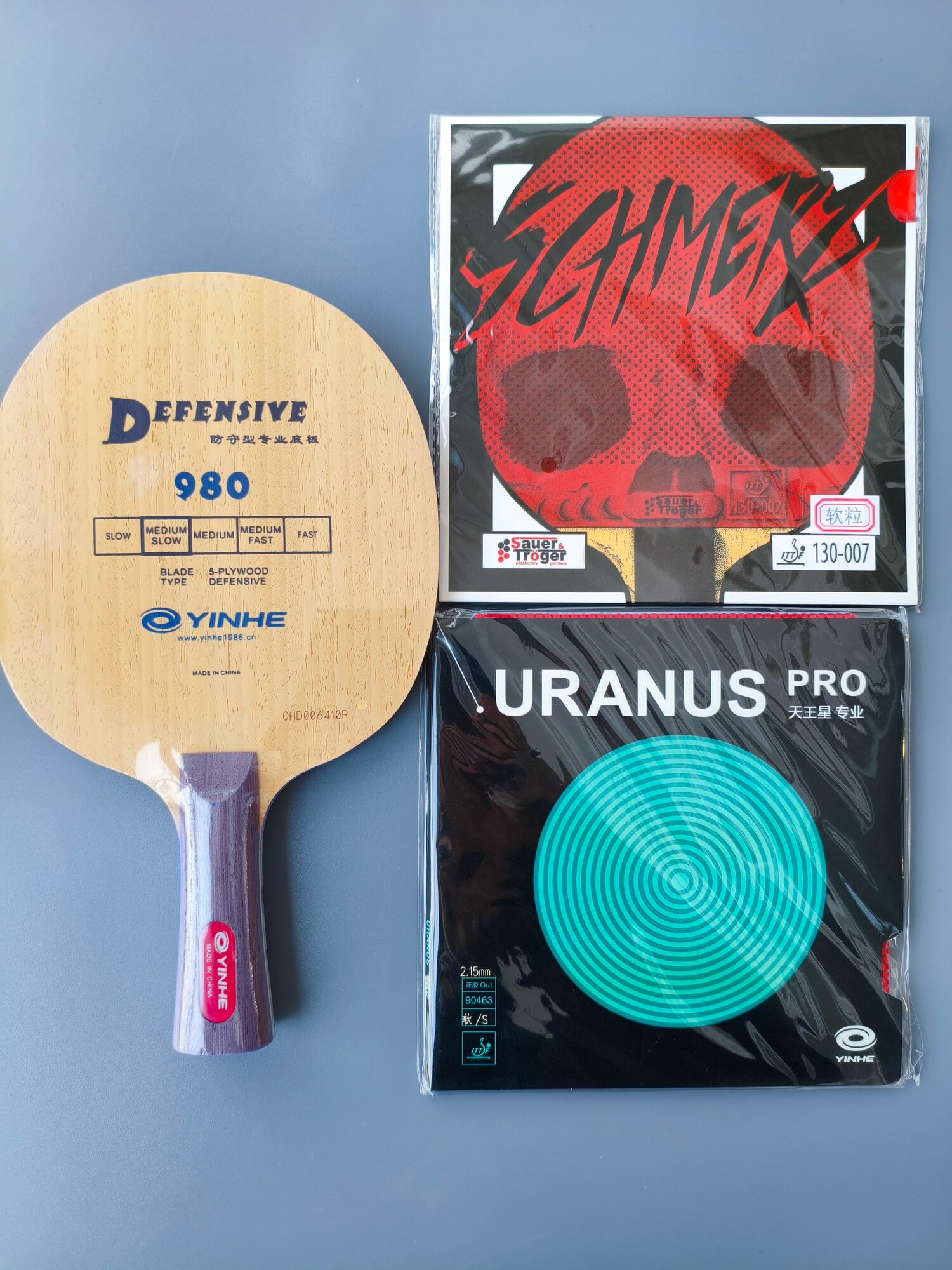 Длинные шипы + короткие - Yinhe 980 def + Sauer&Troger Schmerz + Yinhe Uranus pro