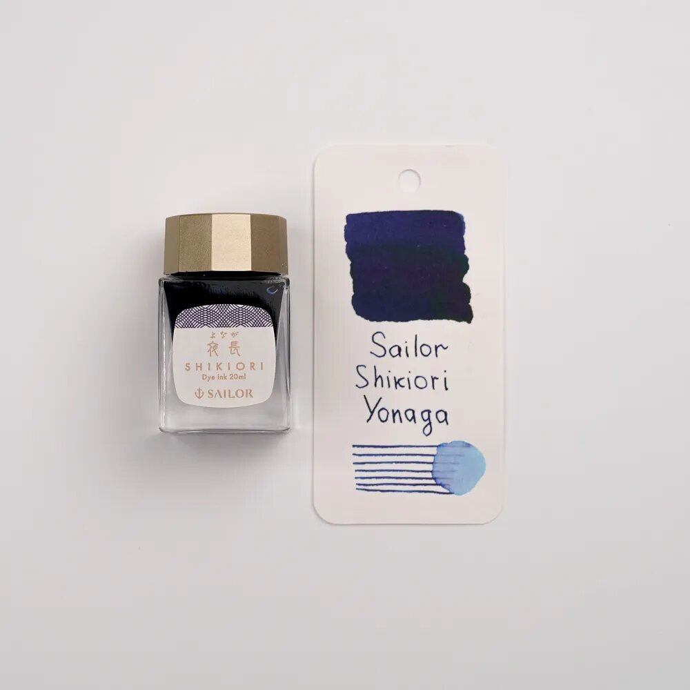 Чернила Sailor Shikiori Yonaga для перьевых ручек 1 шт, 20 мл. Темно-синий цвет