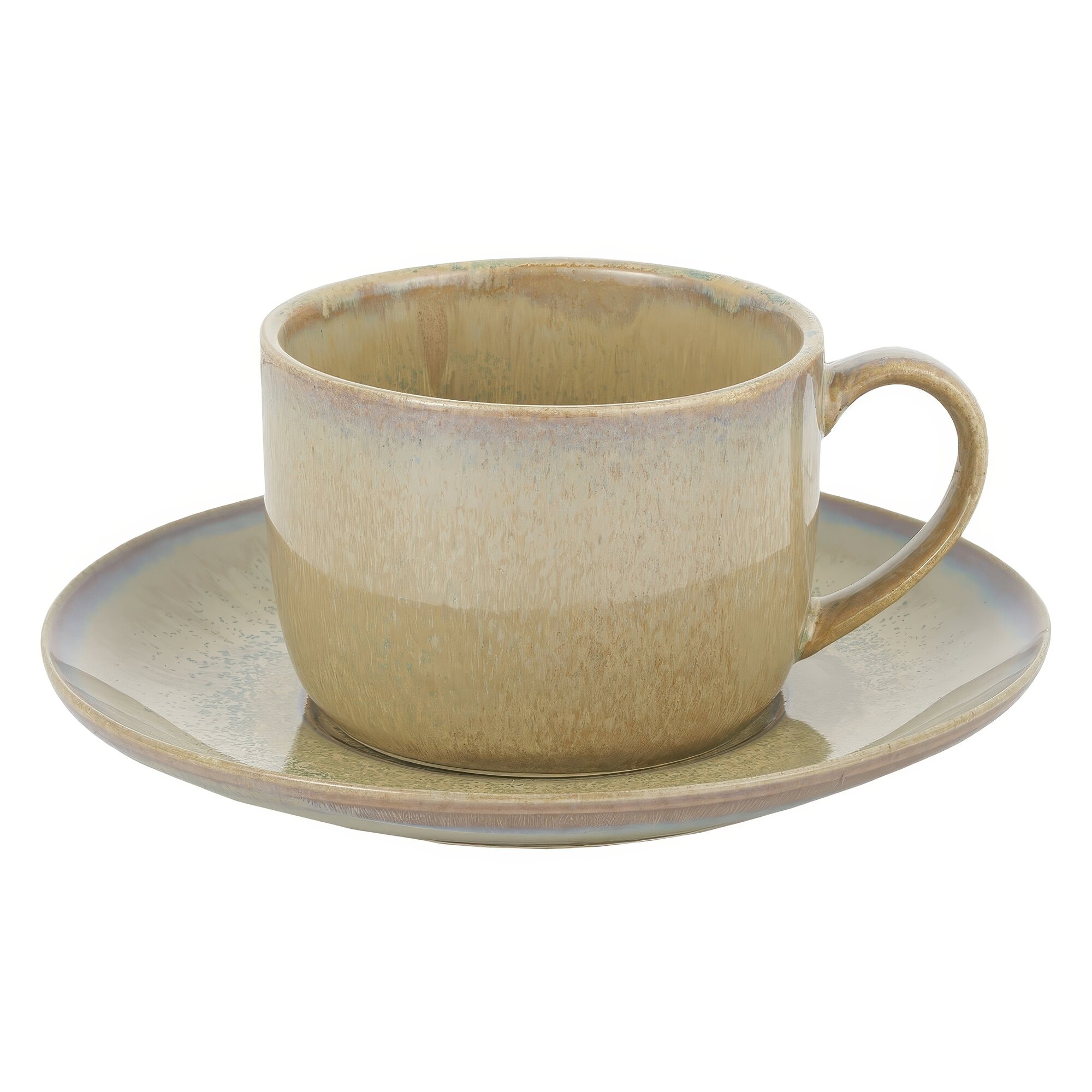 Чайная пара Gipfel Meadow 51990, 170 мл, керамика, зеленый/коричневый