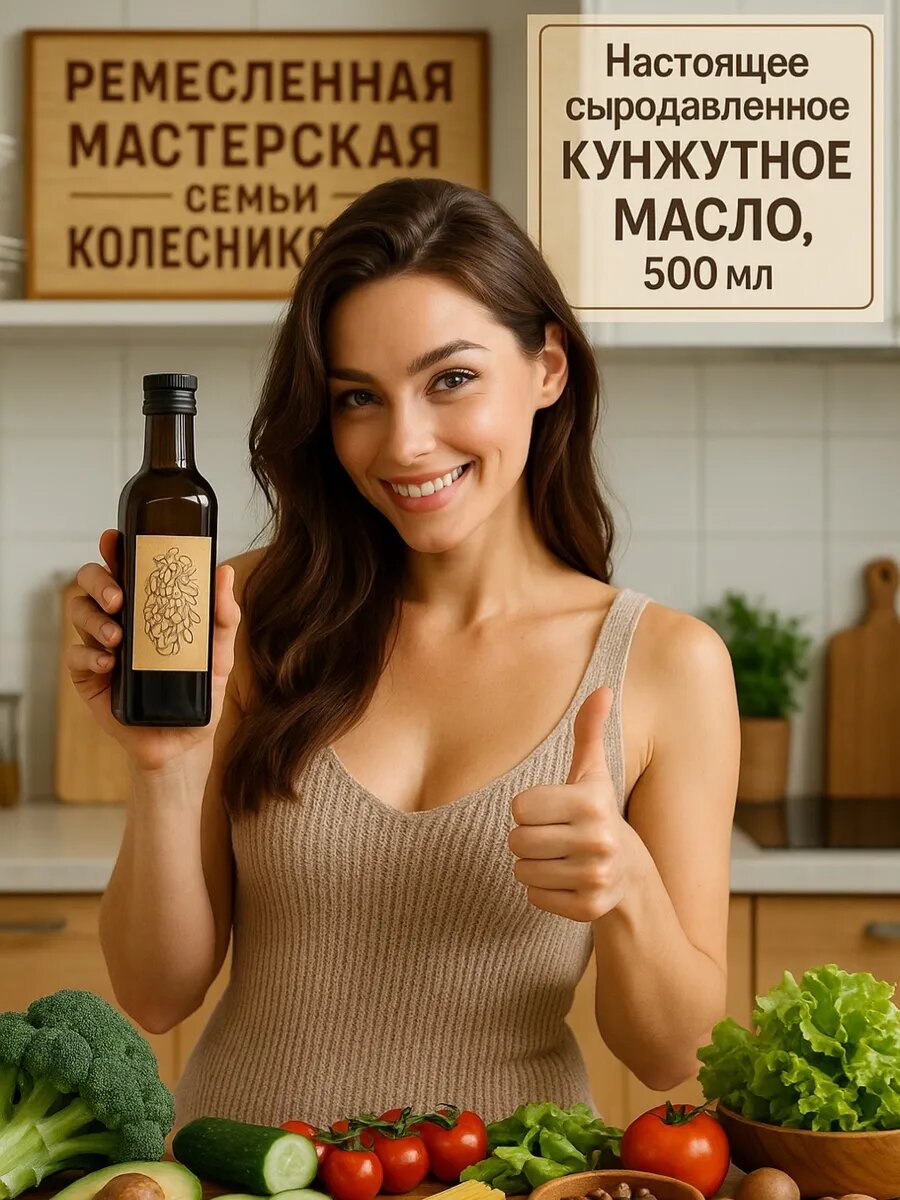 Настоящее сыродавленное масло натурального кунжута - 500 мл.