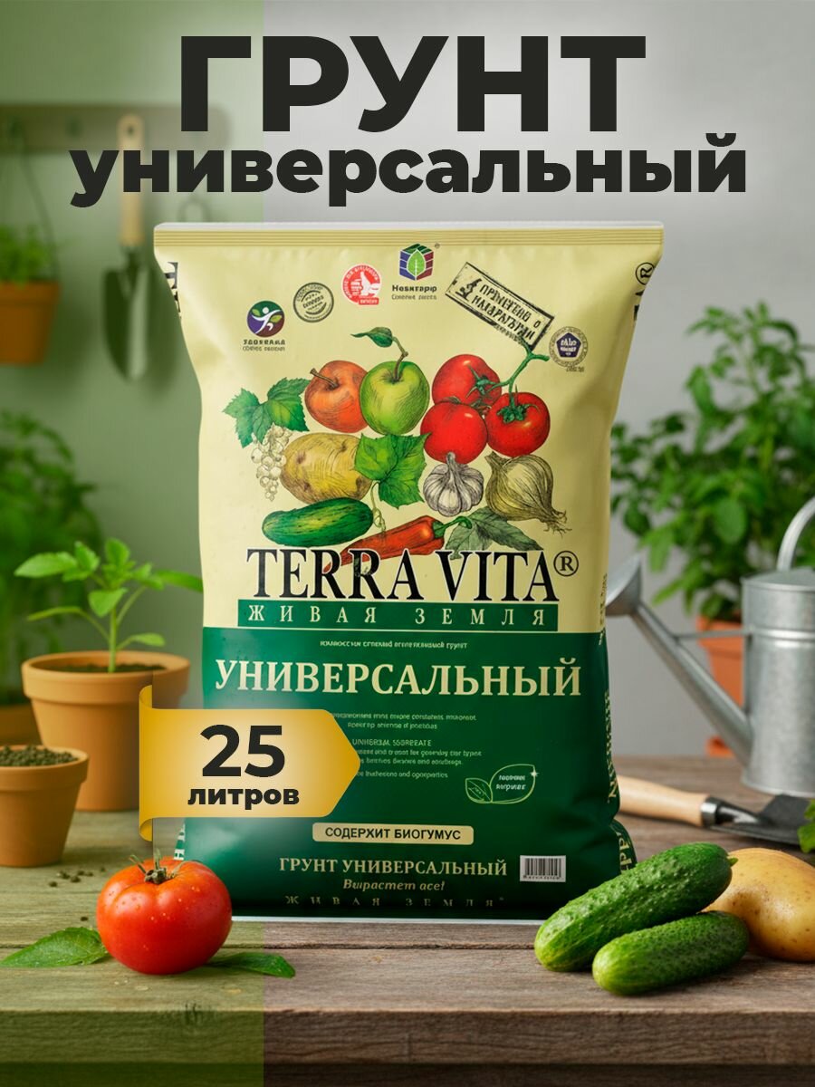 Грунт Живая земля Terra Vita универсальная 25 л