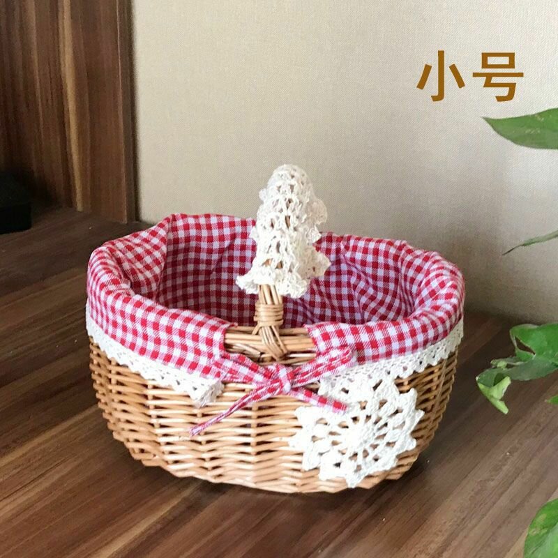 Плетеная корзина для фруктов, корзина для пикника, маленькая корзина, популярная бамбуковая корзина, плетеная сумка, дорожная корзина для пикника из ротанга.
