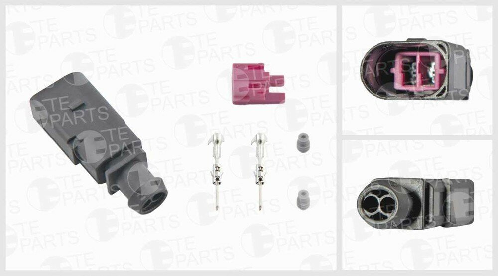 Разъём двухконтактный TE PARTS 7748027 Vag, комплектация: 2-pin, 2 уплотнения, фиксатор