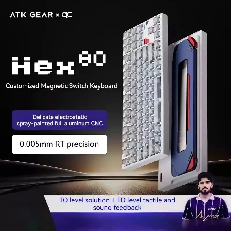 ATK Hex80 Magnetic Switch Mechanical Keyboard 8K Polling Rate Hot Swap RGB Gasket 0.005mmRT Customized E-sports Gaming Keyboard