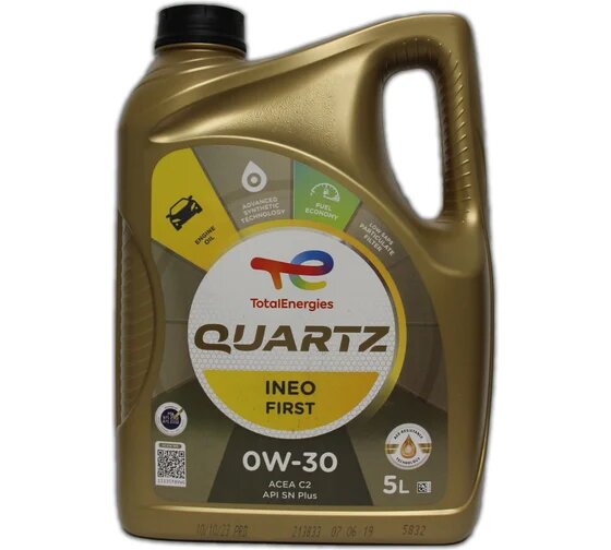 Моторное масло синтетическое TOTAL QUARTZ INEO FIRST 0W-30 5л, артикул 213833