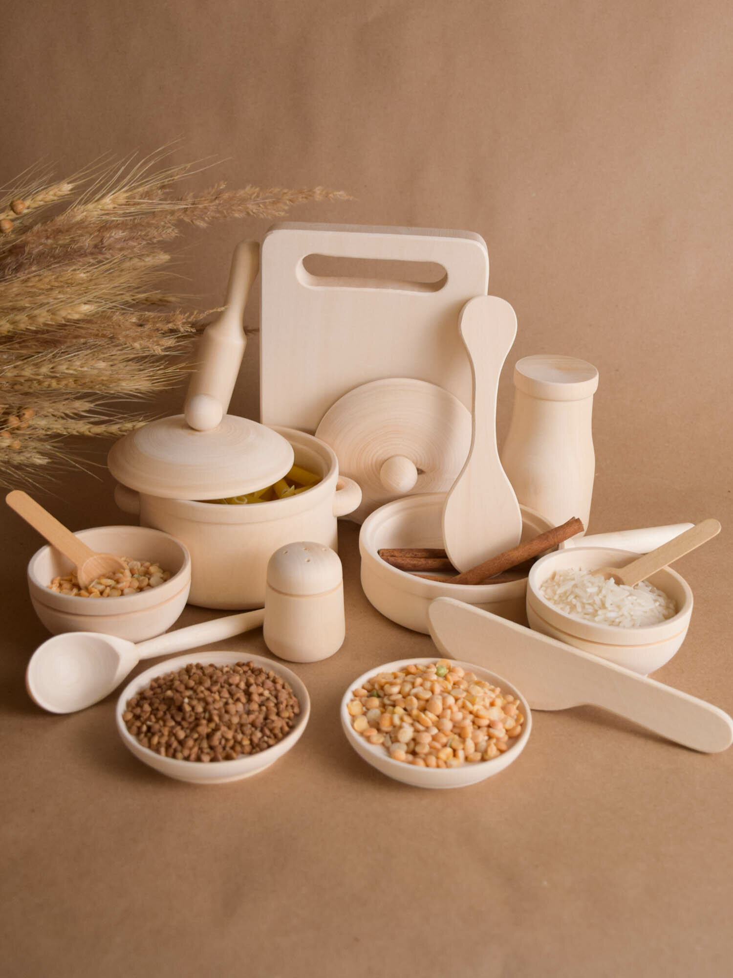 Набор Детской Посуды Игрушечной для Игровой Деревянной Кухни Лавка Гудвина