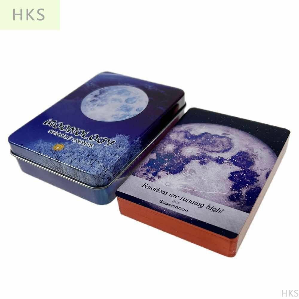 Карта оракула фазы луны в железной коробке/карта оракула фазы луны 10*6 см. HKS