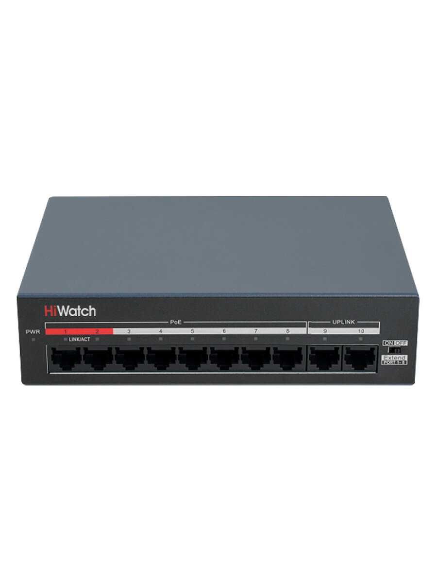 Неуправляемый PoE-коммутатор Hiwatch DS-S0110-MP, 8 портов, 100 Мбит/с